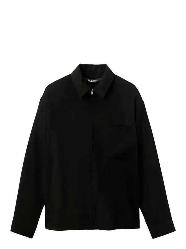 Jacquemus Mecano Chest-pocket Zip Shirt - Black