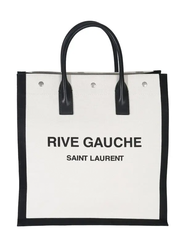 Saint Laurent Linen Rive Gauche Tote - Beige