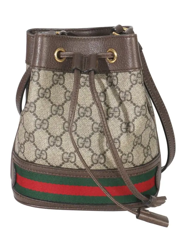 Gucci Gg Supreme Canvas Ophidia Mini Bucket Bag - Beige