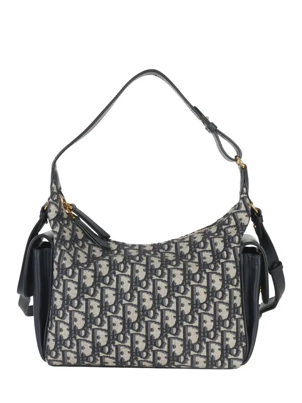 Dior Oblique Jacquard And Calfskin D-dream Hobo - Blue