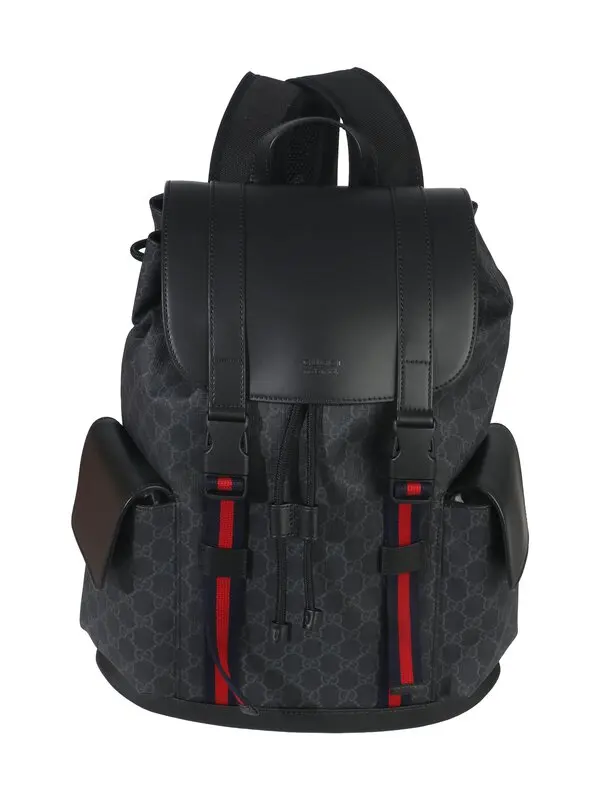 Gucci Gg Supreme Canvas Backpack - Black