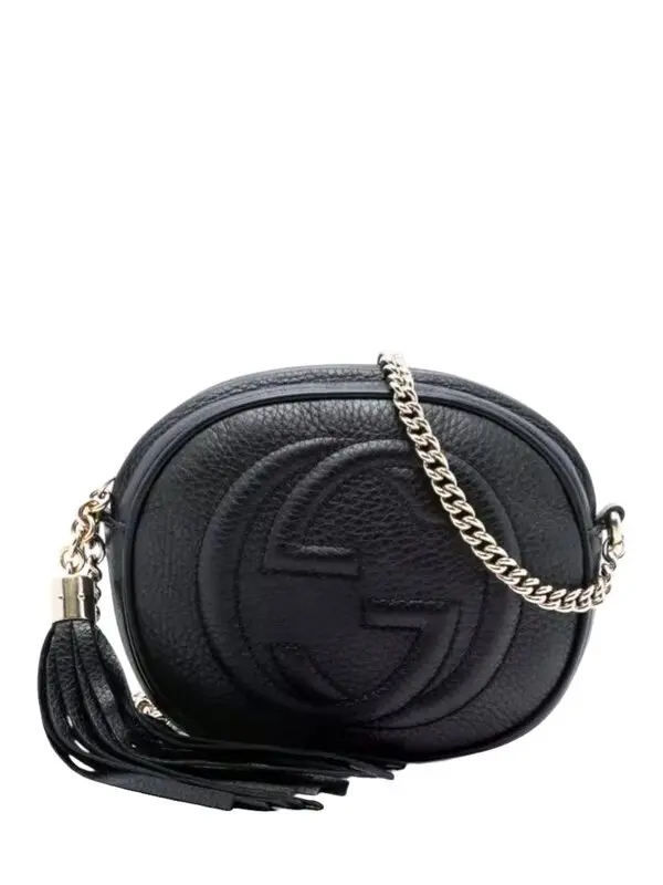 Gucci Mini Pebbled Calfskin Soho Chain Crossbody Bag - Black