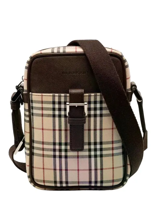Burberry House Check Canvas Crossbody Bag - Brown