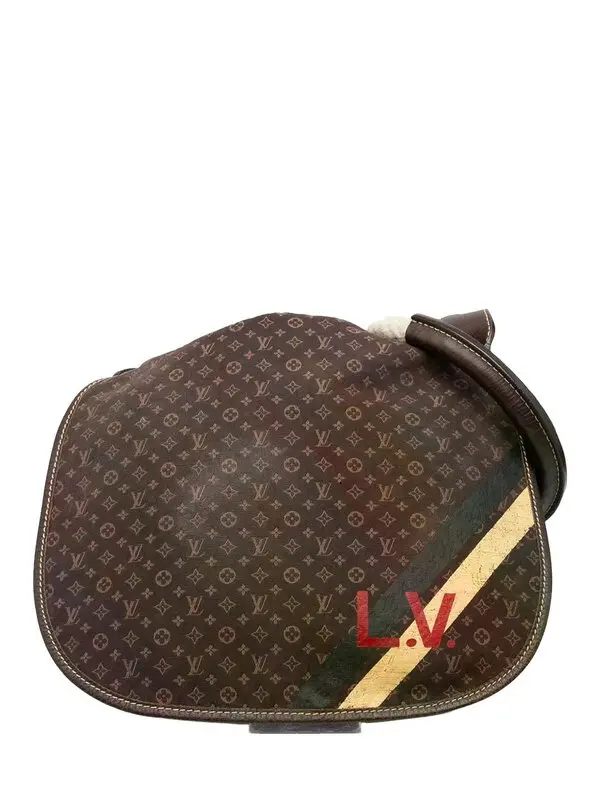 LOUIS VUITTON 2005 Monogram Mini Lin Initiales Amman Crossbody Bag - Brown