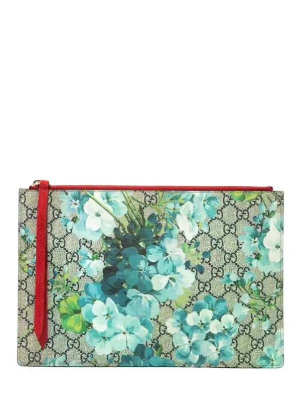 Gucci Gg Supreme Blooms Clutch - Red