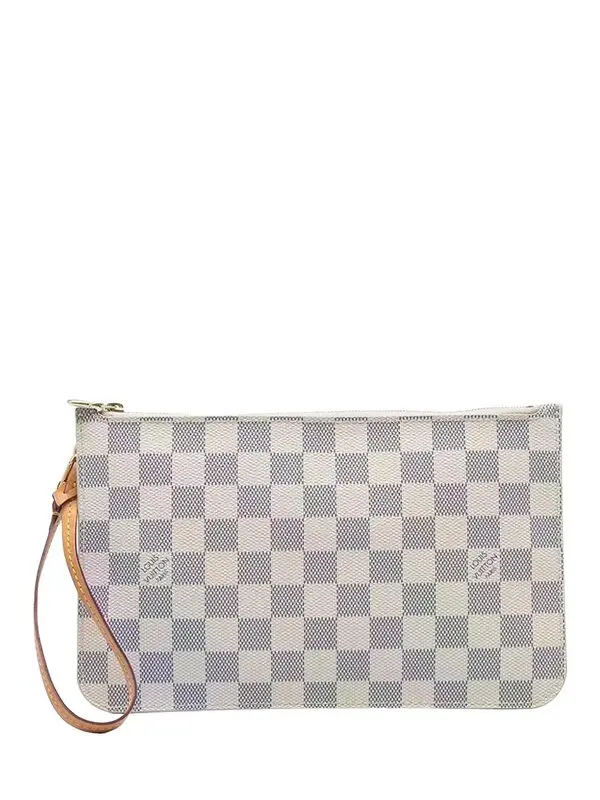 LOUIS VUITTON 2014 Damier Azur Neverfull Mm Pouch - Brown