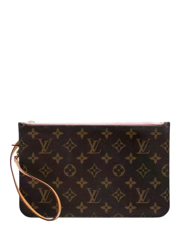 LOUIS VUITTON 2016 Monogram Neverfull Mm Pochette - Brown
