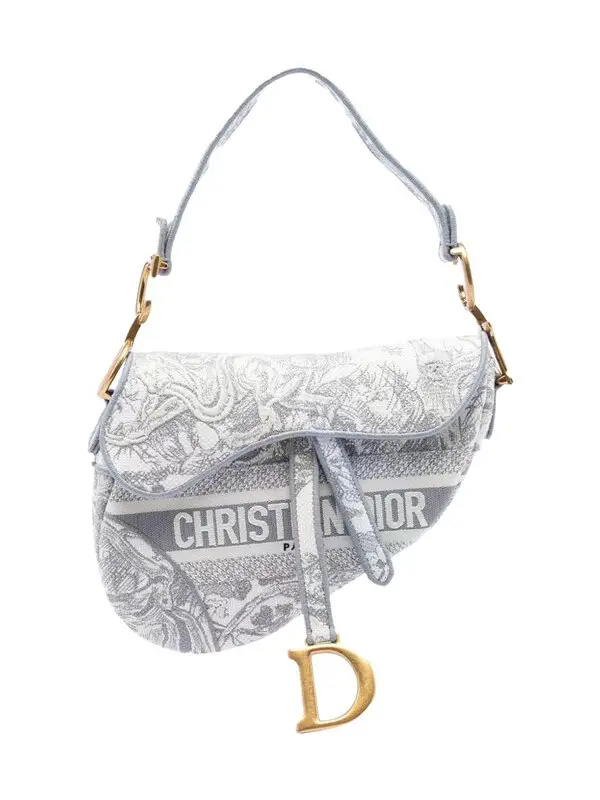 Dior 2021 Toile De Jouy Saddle Bag - Grey