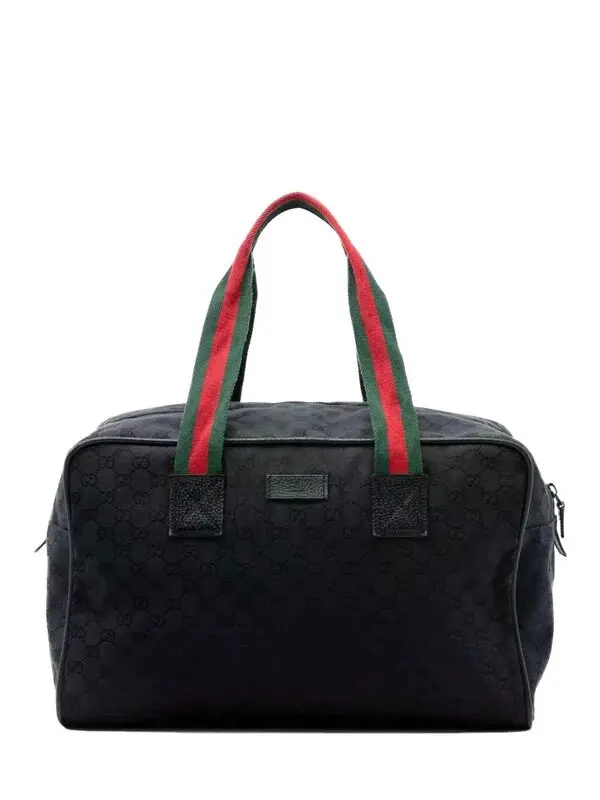 Gucci Gg Canvas Web Travel Bag - Black
