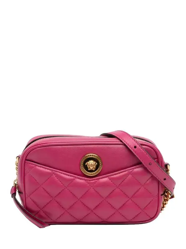 Versace 2010-2026 Quilted Lambskin La Medusa Camera Crossbody Bag - Pink