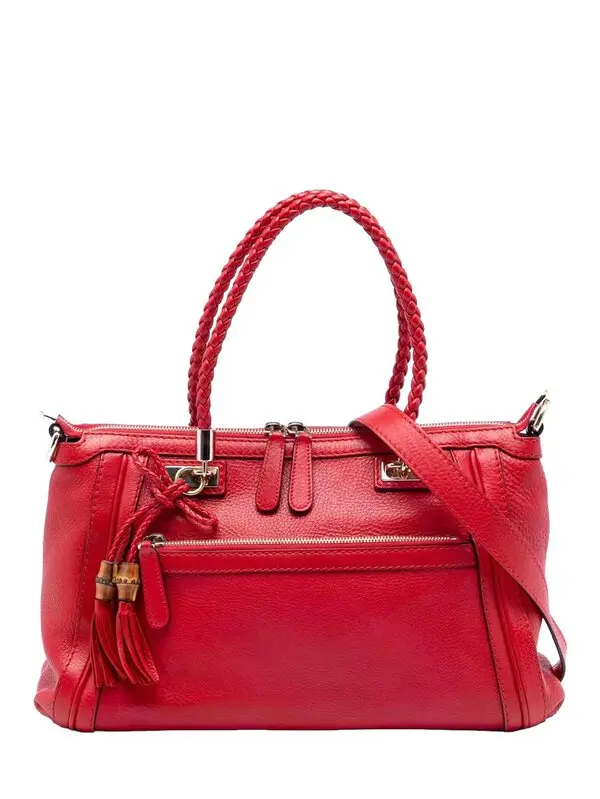Gucci Pebbled Calfskin Bella Satchel - Red