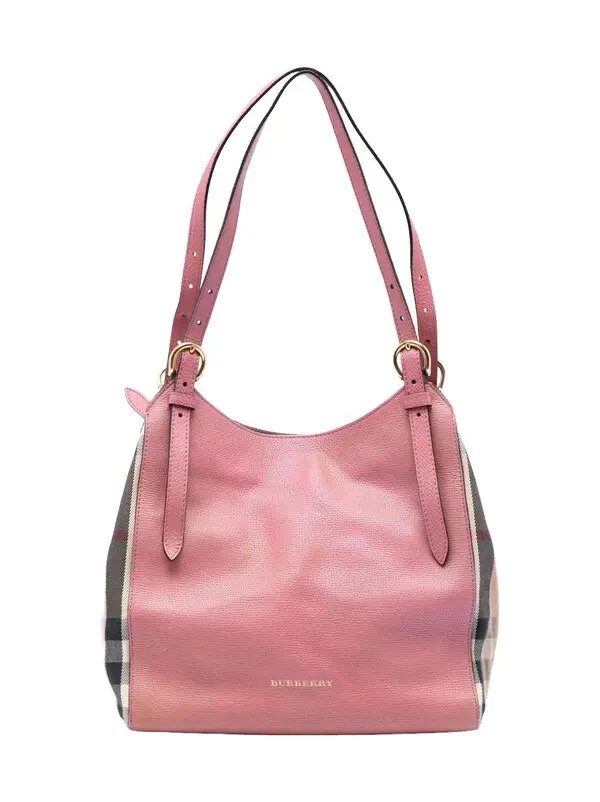Burberry Leather And House Check Canterbury Tote - Pink