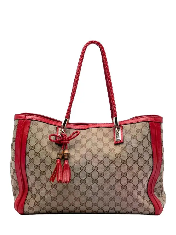 Gucci Medium Gg Canvas Bella Tote Bag - Red