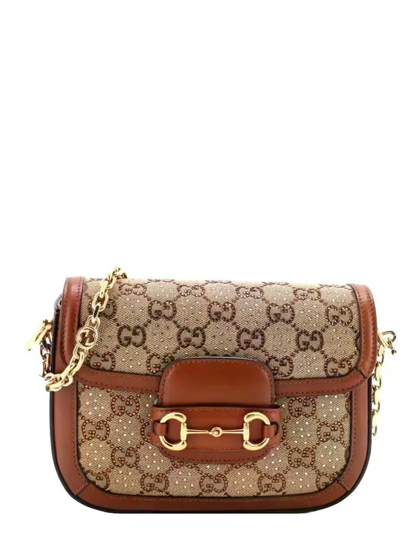 Gucci Horsebit 1955 Gg Canvas Mini Shoulder Bag - Brown