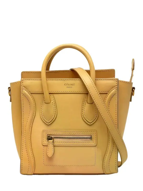 Celine Nano Leather Luggage Tote - Yellow