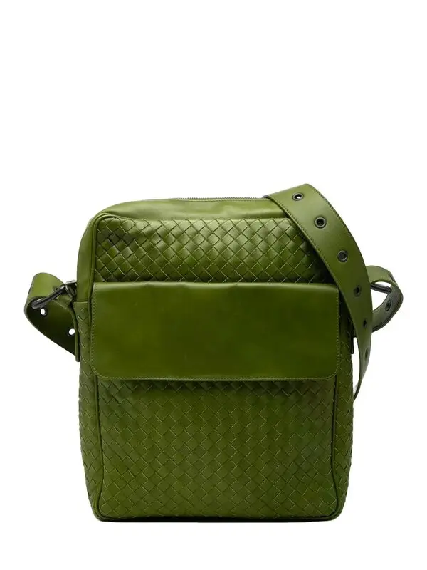 Bottega Veneta Nappa Intrecciato Messenger Bag - Green