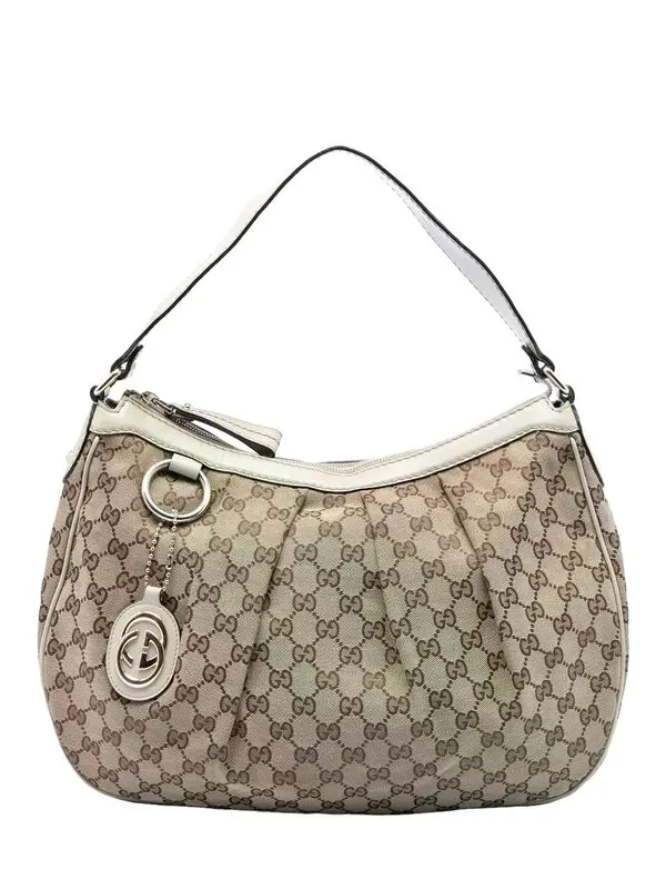 Gucci Gg Canvas Sukey Shoulder Bag - White