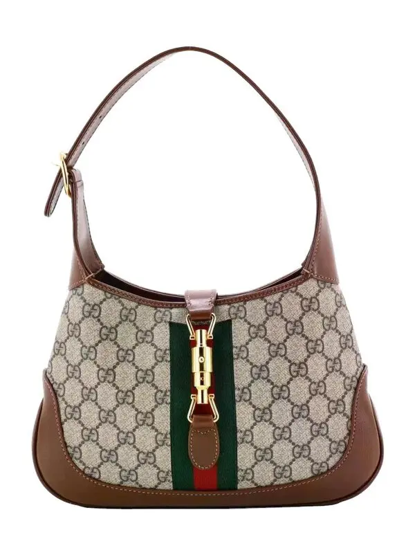 Gucci Jackie 1961 Gg Coated Canvas Small Hobo Bag - Brown