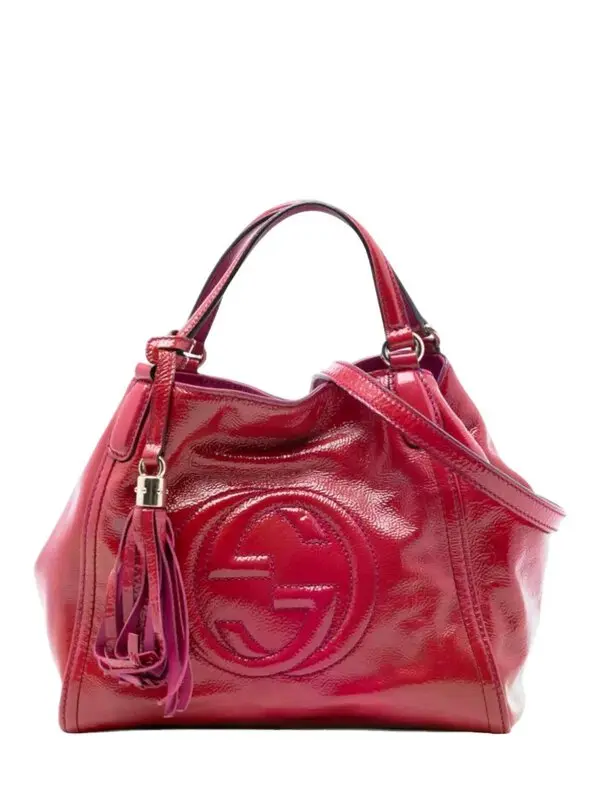 Gucci Small Patent Soho Satchel - Red