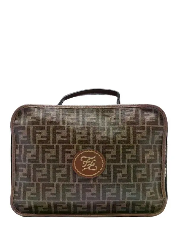 Fendi Zucca Coated Canvas Karligraphy Travel Bag - Brown