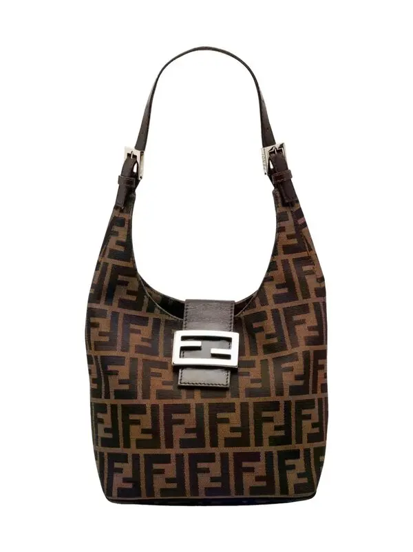 Fendi 2000-2010 Zucca Canvas Shoulder Bag - Brown