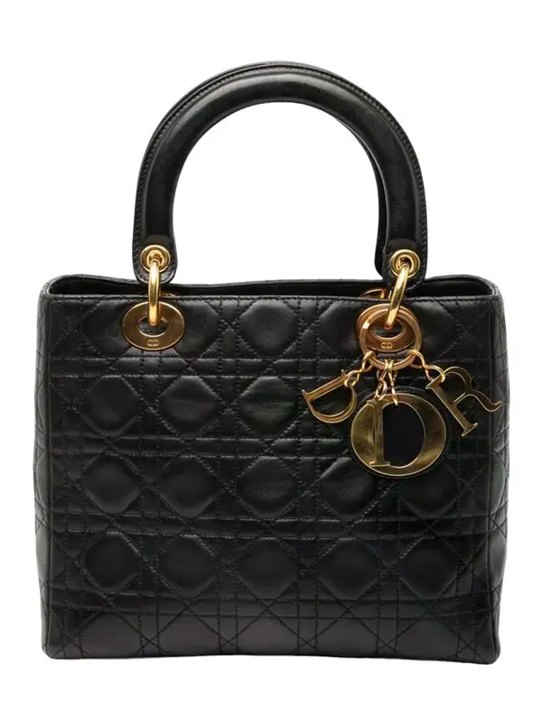 Dior 1997 Medium Cannage Lady Satchel - Black