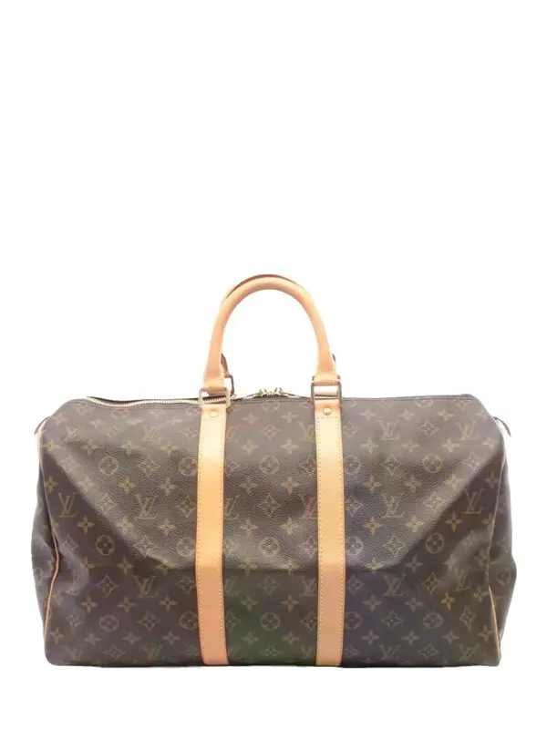 LOUIS VUITTON 2001 Monogram Keepall 45 Travel Bag - Brown