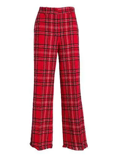 MSGM Wide-leg Tweed Pants - Red