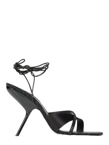 FERRAGAMO Sandals In Textile Fibers And Calfskin - Black