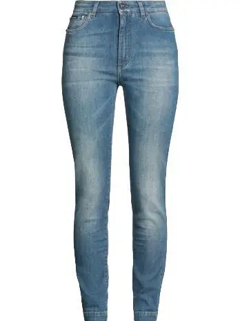 Dolce & Gabbana Skinny Jeans With Leather Trims - Blue