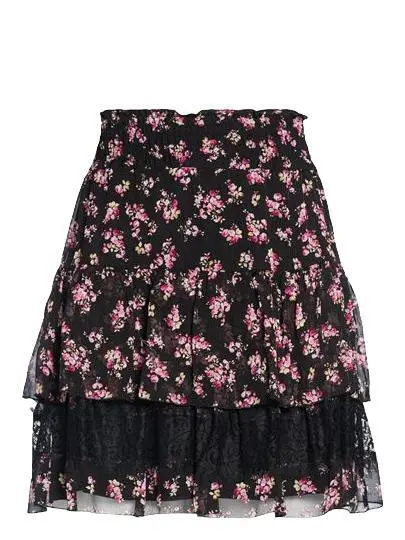 LIU •JO Floral Print Mini Skirt - Black