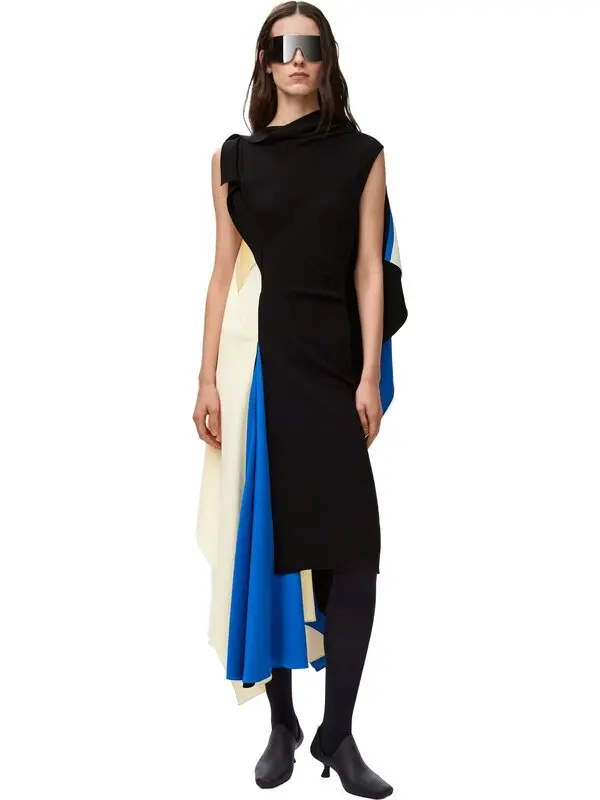 Loewe Dress In Stretch Viscose - Black