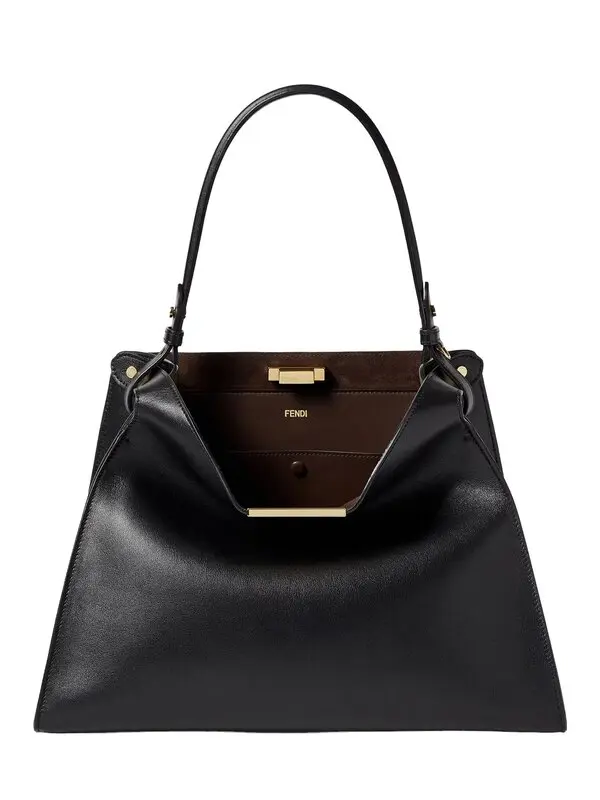 Fendi Medium Leather Shoulder Bag - Black