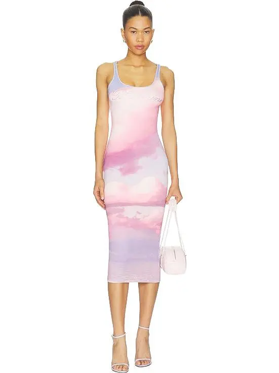 Blumarine Print Jersey Dress - Dusty Lavender & Wild