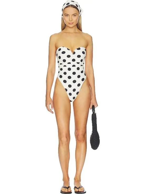 Lpa Twyla One Piece - Black & White Polka Dot