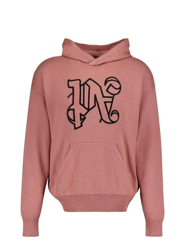 Palm Angels Monogram Knit Hoodie - Pink
