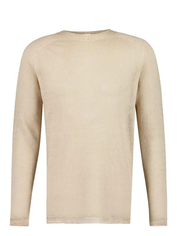 120% Lino Safari Linen Long-sleeve Shirt - Orange