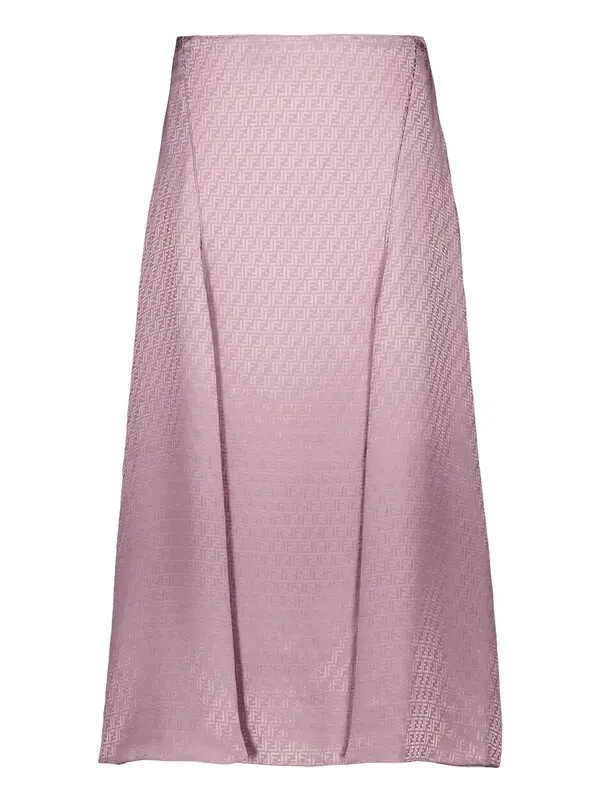 Fendi Ff Silk Skirt - Pink