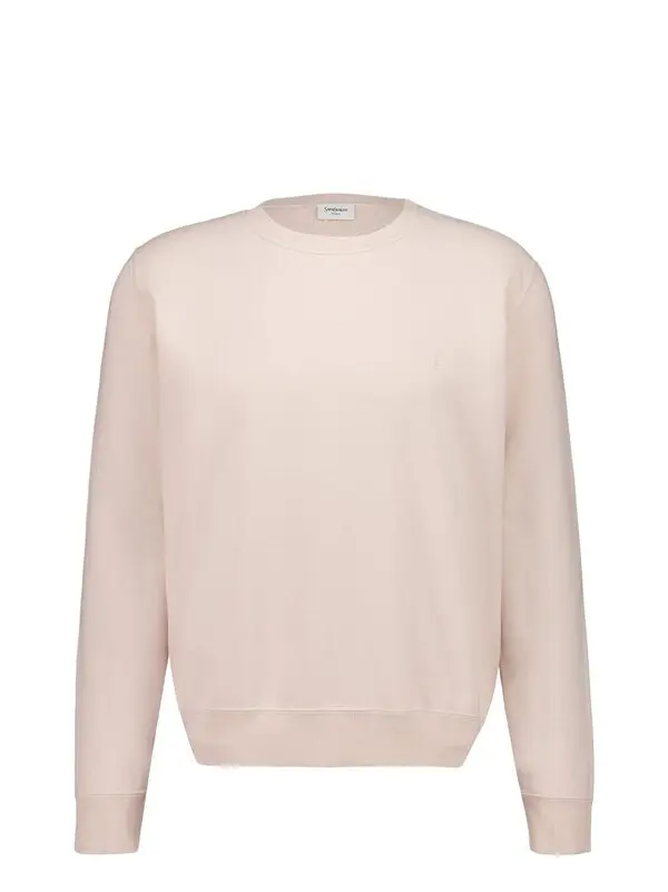 Saint Laurent Cassandre Cotton Sweatshirt - Pink