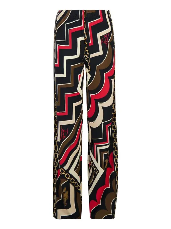 Emilio Pucci Istrice Print Straight-leg Trousers - Pink