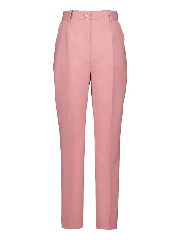 Dolce & Gabbana Tailored Double Wool Crepe Pants - Pink