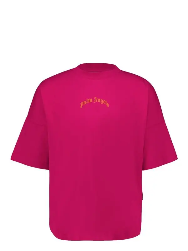 Palm Angels Fuchsia And Orange Back Logo T-shirt - Pink