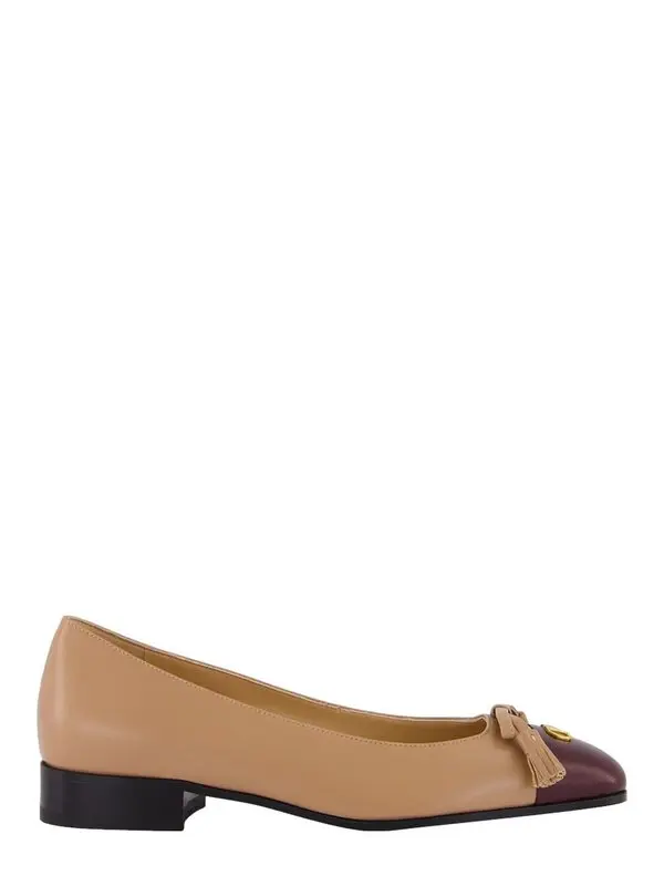 Valentino Garavani Two-tone Ballerina Flats With Vlogo - Pink