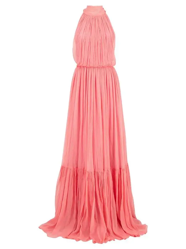 Gucci Halter Neck Maxi Dress - Pink