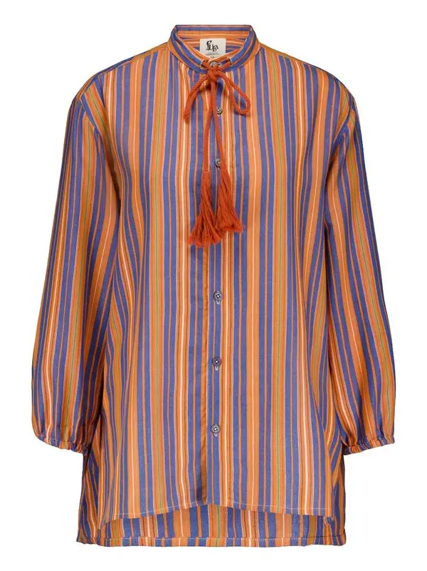 PAULA Name': X Marrakshi Life Striped Oversized Blouse - Orange