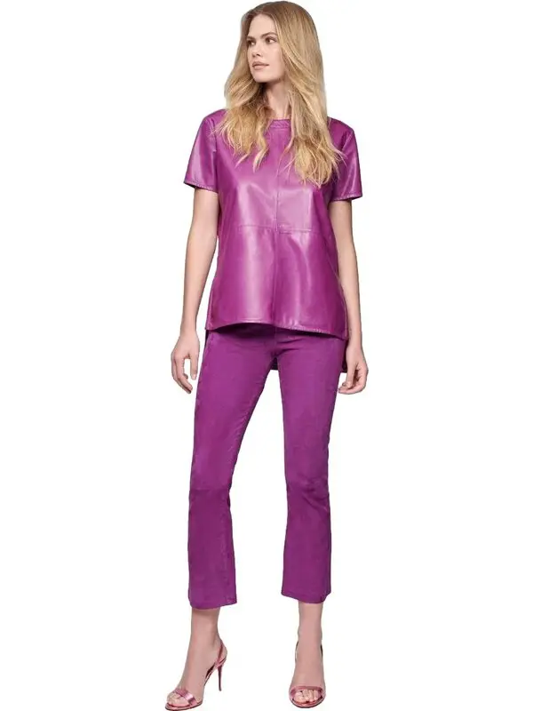 PAULA Paloma Leather Blouse - Purple
