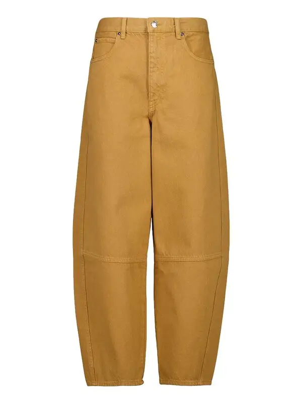 FRAME High-rise Barrel-leg Jeans - Orange