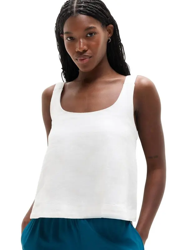Athleta Retreat Linen Tank - Calla Lily