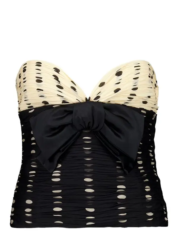 Valentino Garavani Chiffon Polka Dot Draped Top - Multicolour