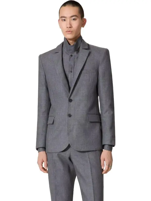 Valentino Garavani Linen Neoprene Jacket - Grey